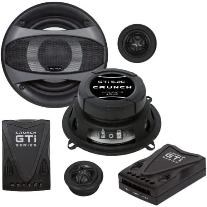 1 Kit 2 Voies Crunch Gti Series Gti5.2C 13 Cm 130 Mm 5" De Diamètre 80 Watts Rms 160 Watts Max 2 ...