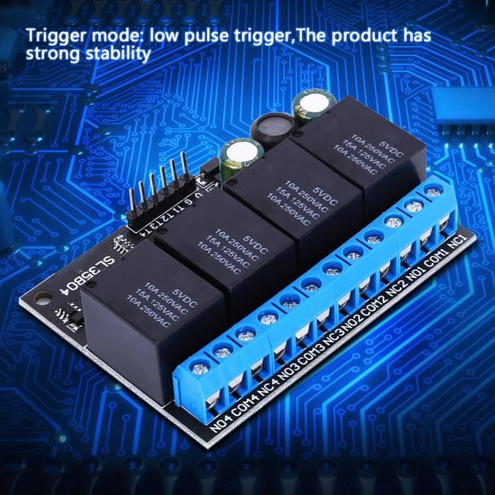 YOSOO Module relais SL35B04 Module de relais 12V à 4 canaux Module de ...