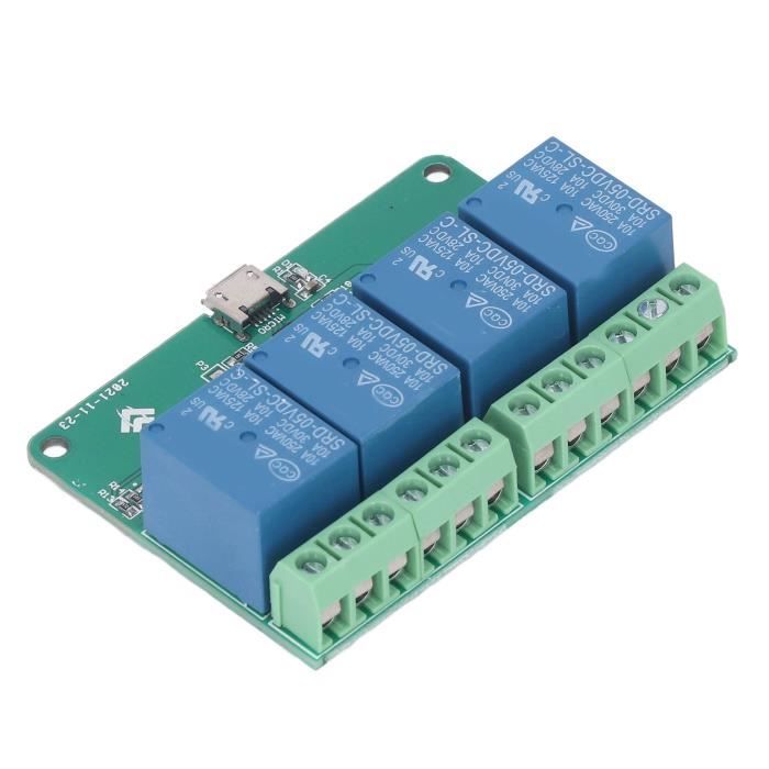 Zerone Module de relais 5V Module de relais 4 canaux 5V pour carte d'extension USB sans lecteur ...