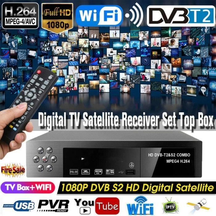 New Full Free to Air FTA Smart Digital Satellite TV Receiver DVB T2 DVB S2 Combo HD 1080P Decoder Tuner A283 Cdiscount TV Son Photo