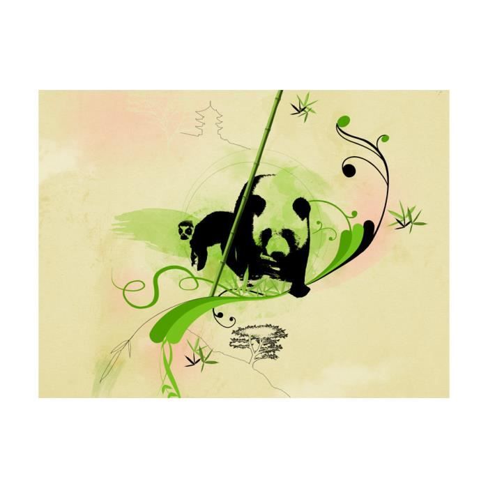 Papier peint Animaux Panda dans la forêt de bambous 400x309 cm - Papier ...