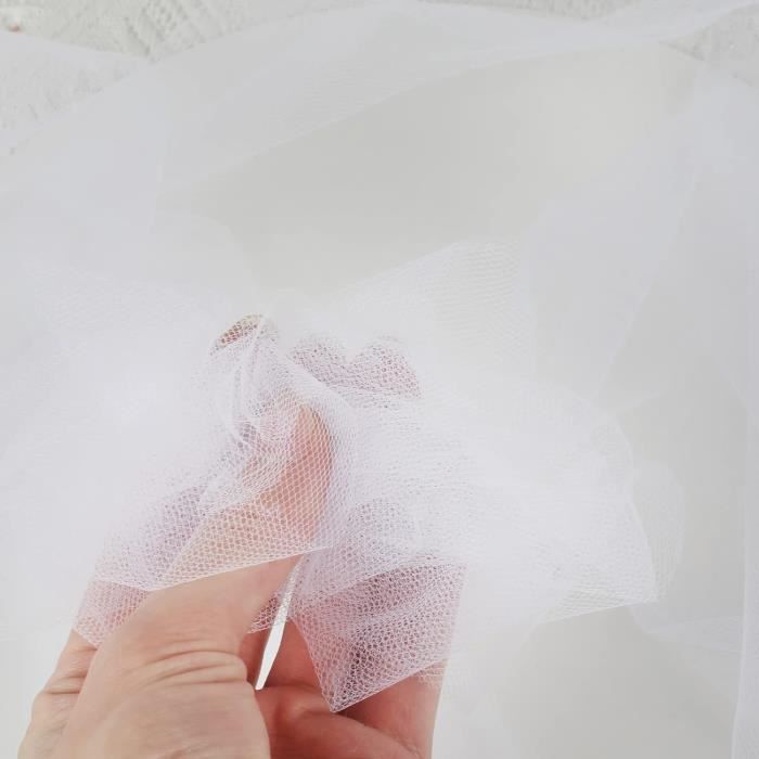 Rouleau de Tulle Blanc, Polyester Tulle Tissu Rouleau, 92m x 15cm ...