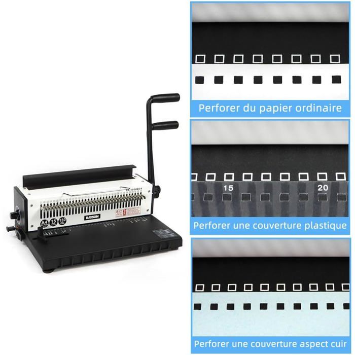 Relieuse Spirale Métallique RAYSON TD-1500B34 - Capacité 130 Feuilles ...