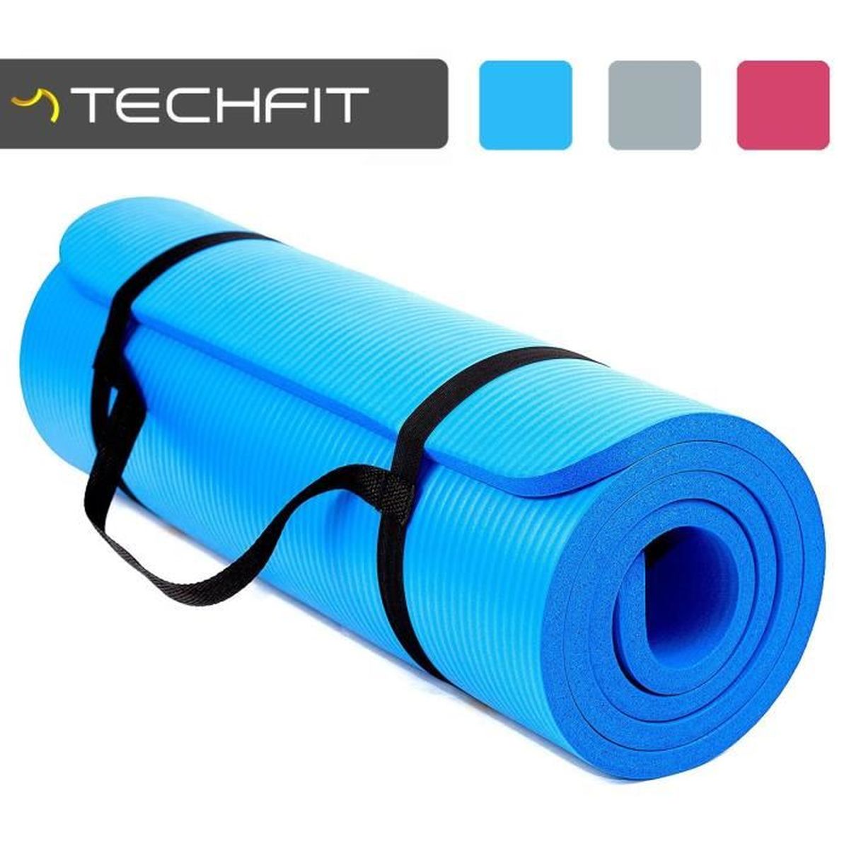 TechFit Tapis de Yoga et Fitness, Extra Epais 15mm, 180 x 60 cm ...