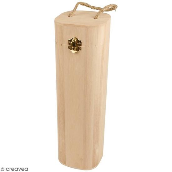 Boîte à vin - 20 - Bois massif - Personnalisable - Beige - 34 x 10 x 10 ...