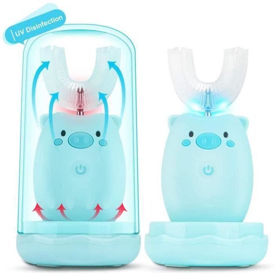 KKUYI Brosse à dents électrique pour enfant de 2 à 6 ans Avec gobelet 3 ...