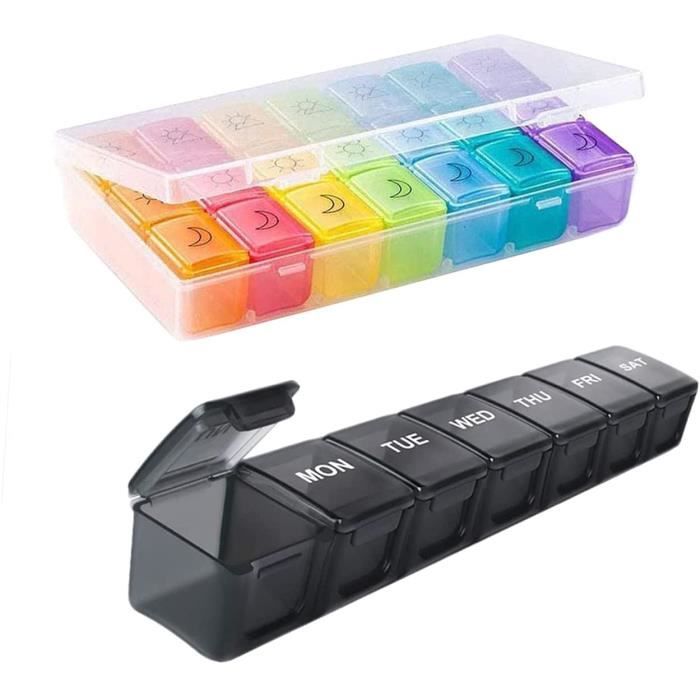 2Pcs Pilulier Semainier Pilulier Avec Design RSistant LHumidit Pilulier ...