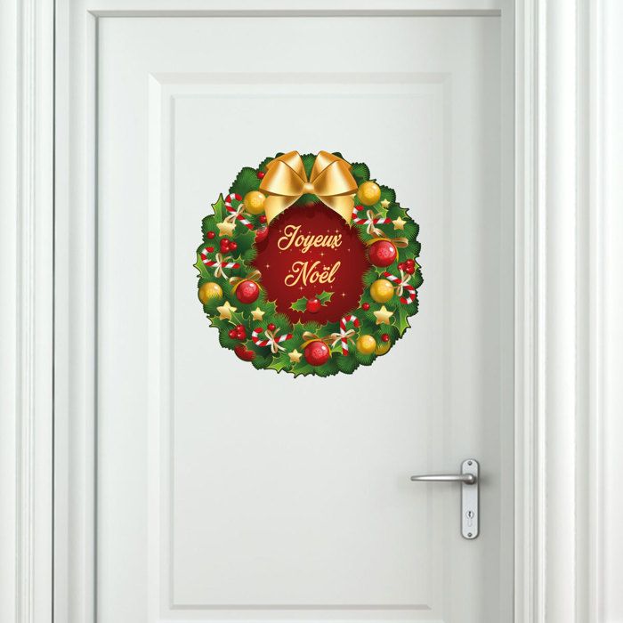 Sticker Noël - Joyeux Noël - 50x50cm - Multicolore - Décoration murale ...