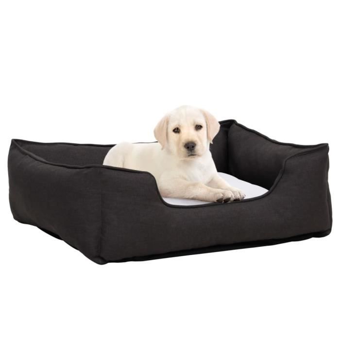The Living Store - Lit chiens Gris foncé et blanc 85,5x70x23 cm Aspect ...