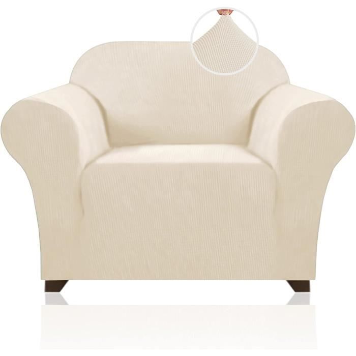 Housse de protection extensible pour fauteuil 1 place en Lycra texturé ...