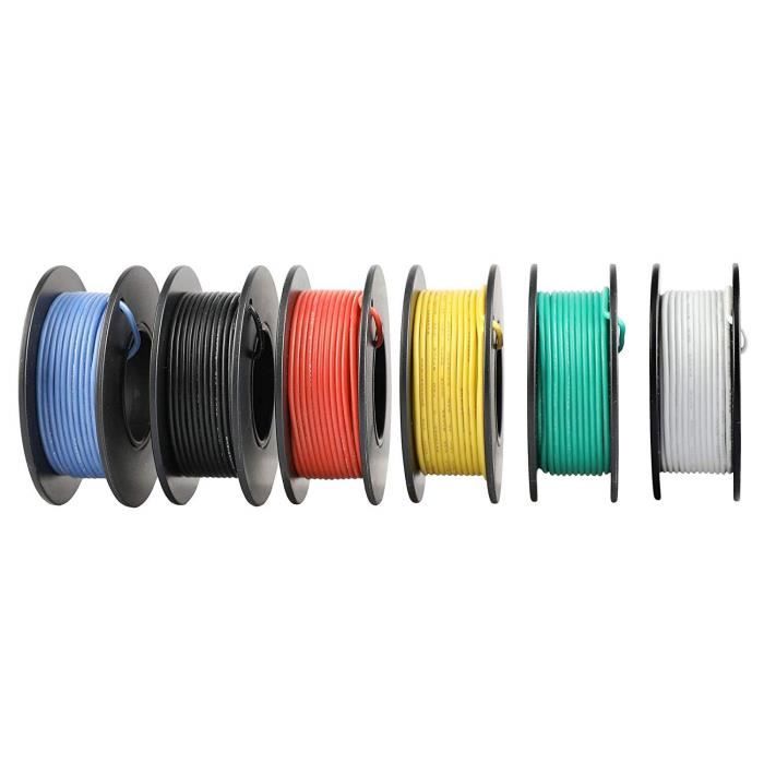 0.13mm² Fil électrique - Cable electrique souple Fil silicone flexible ...