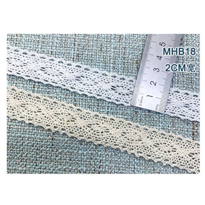 Ruban de bordure en dentelle de coton - MHB - 5 Yards - Blanc Beige ...