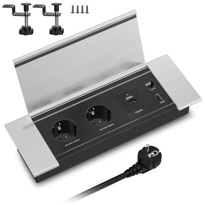 Prise De Table Avec Usb C Pd20W, Prise Encastrable 2 Prises Et Hdmi ... Prise De Table Avec Usb C Pd20W, Prise Encastrable 2 Prises Et Hdmi ...