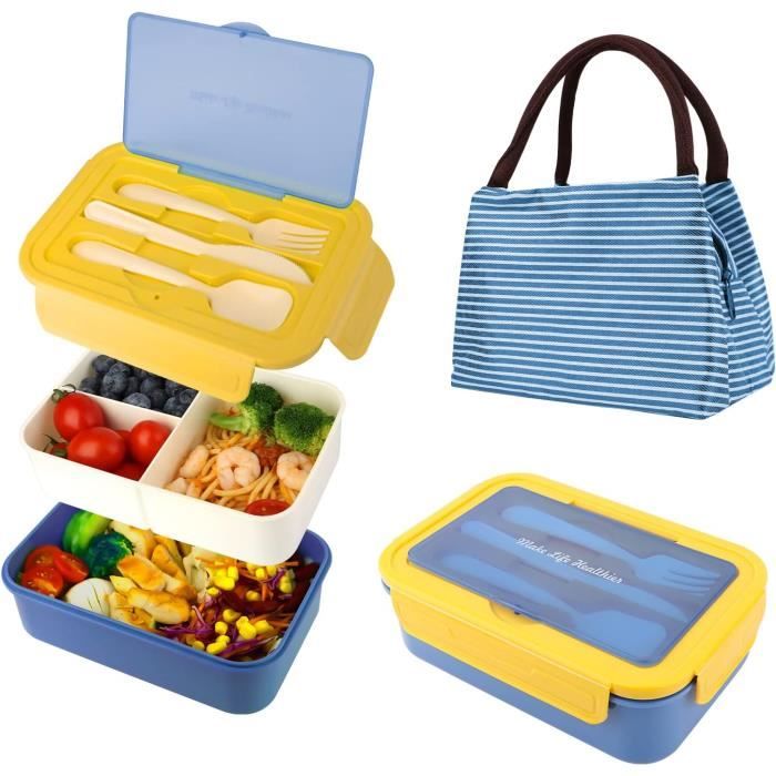 Lunch Box Enfant, Lunch Box Bento Box Boite Repas Avec Fourchette & 3 ...