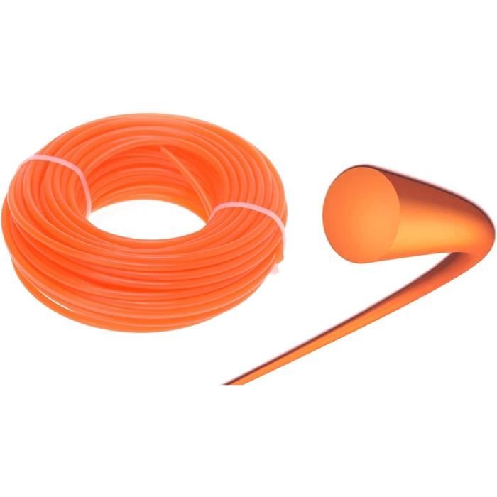 Fil de Coupe Rond 2,4mm x 15 m Fil pour débroussailleuse, Nylon Ronde ...