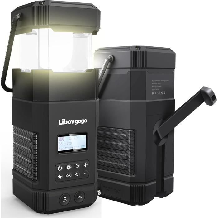 Libovgogo Radio à manivelle DF-585D FM DAB DAB avec batterie 5000 mAh ...