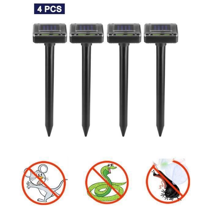Spirit-4 Pack Mole Repellent Solar Powered for Lawn Lutte contre les ...