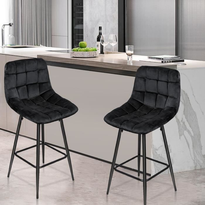 HOMEWELL. NOIR , LOT DE 8, TABOURET DE BAR, CHARGE MAXIMALE : 120 KG, 44*37*97CM. - Cdiscount Maison
