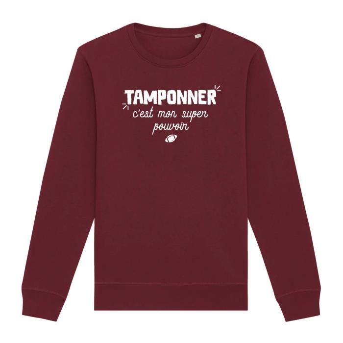 Sweat rugby "Tamponner c'est mon super pouvoir" - Pour Homme - Coton ...