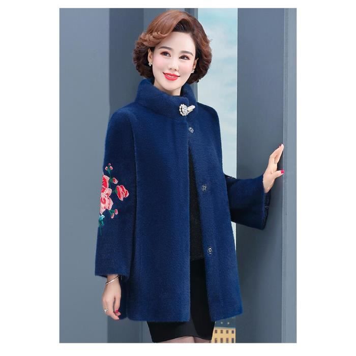 Femmes hiver veste haute épaisse vison cachemire manteau d'âge moyen ...