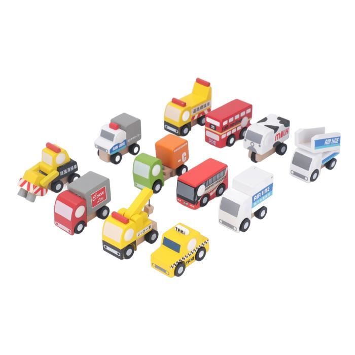 Mxzzand Voitures miniatures en bois Ensemble de Véhicules en Bois ...