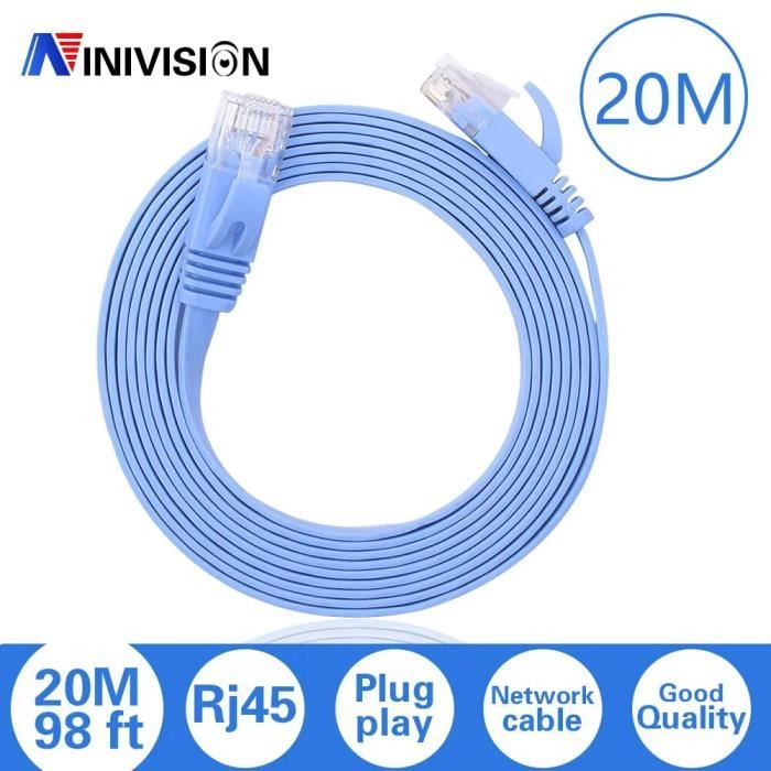 Câble réseau Ethernet CAT6 UTP court,20cm,5m,10m,20m,30m,LAN RJ45 ...