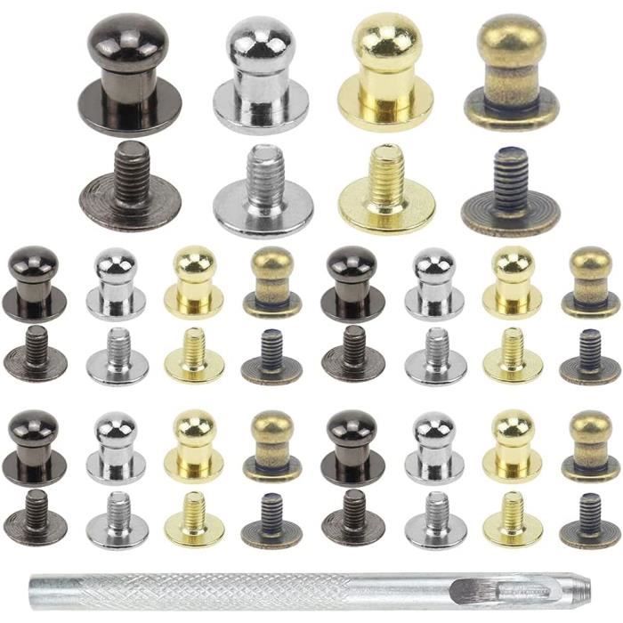 PLCatis 80 Pièces Bouton de Col à Vis 5mm en Alliage de Zinc Rivets ...