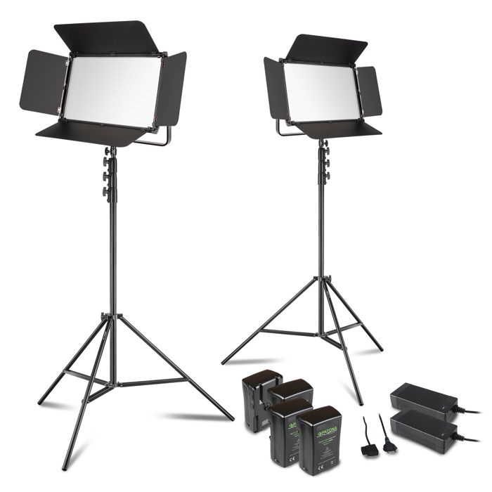 Walimex pro LED Niova 150-F Pro Set d'éclairage de surface avec 2x ...