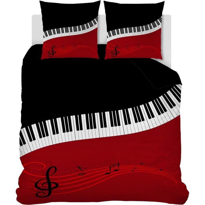 Housse De Couette Noir Et Rouge