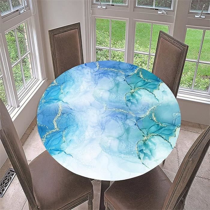 Nappe Ronde Élastique, 3D Marbre Marbrure Imprimer Nappes Bord ...
