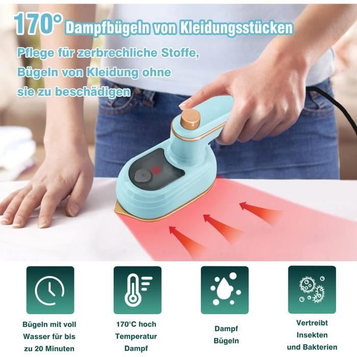 Lisseur À Vapeur, Mini Fer À Vapeur,Cuiseur Vapeur Portable, Chauffage Rapide 30S, Réservoir D ...