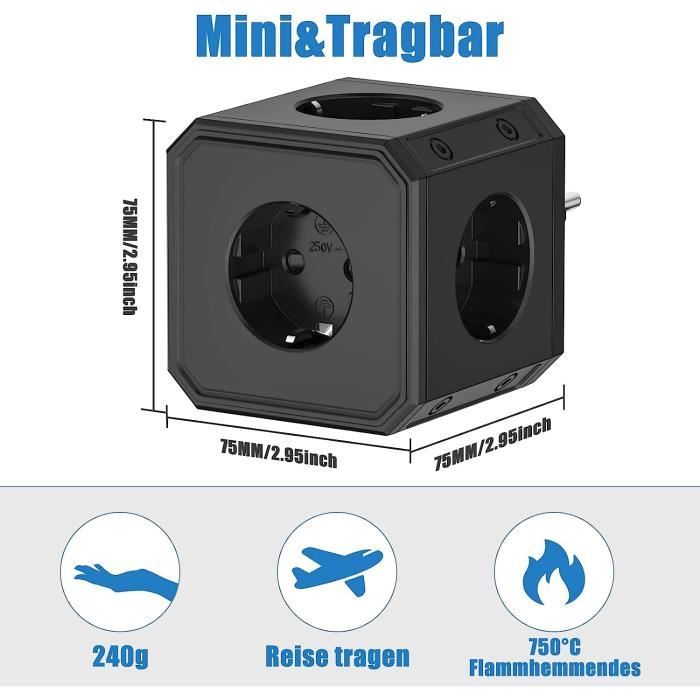 Cube De Prises, Multiprise Sans Câble, Multiprise Quintuple, Cube De ...