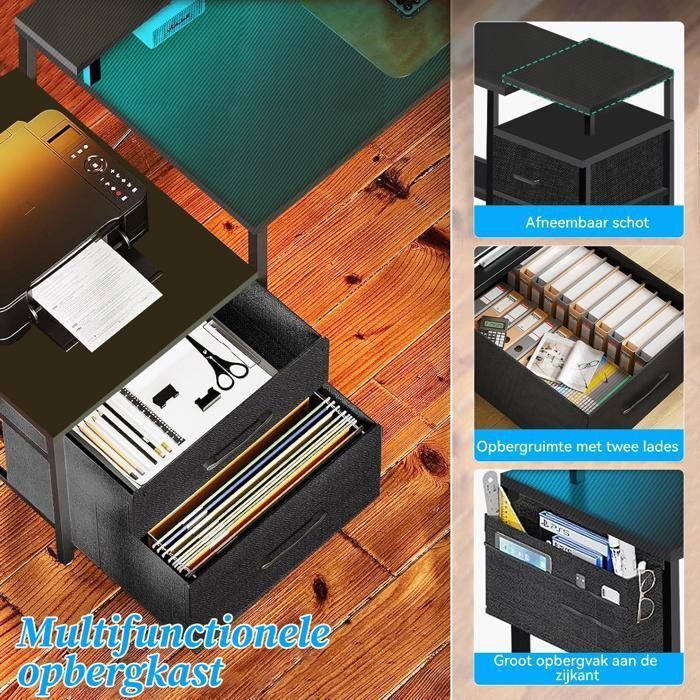 Bureau Gaming d'angle - Table Gaming en Forme L avec Support de ...