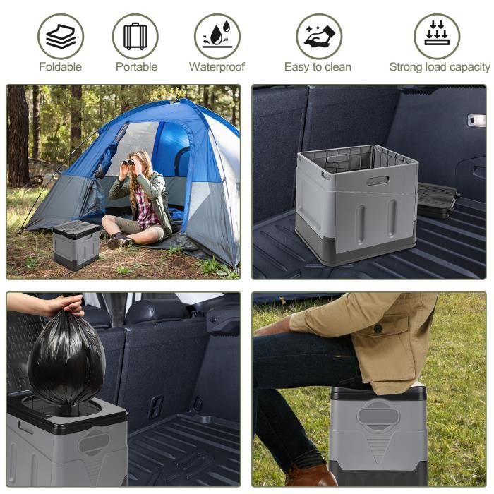 Toilette Portable 20L, pliables, Toilettes de Camping 30.5x26.5x29cm ...