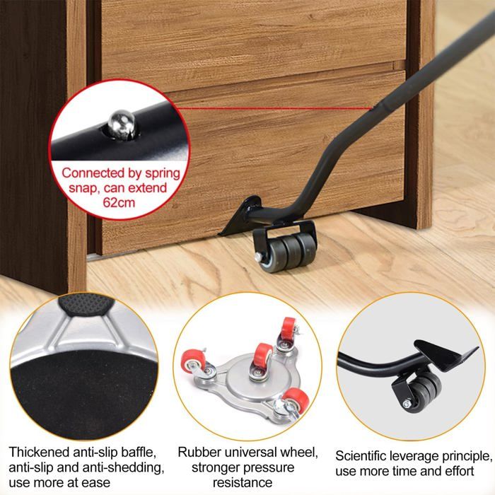 Kit de roulettes pour Meubles Charge Lourde, Charge de 400 kg, Kit ...