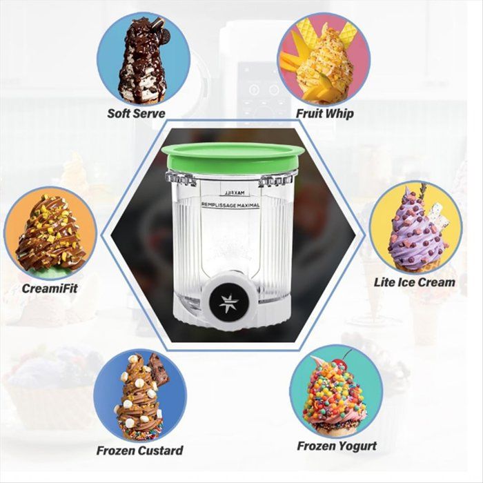 Lot de 4 Pintes et Couvercles de Rechange pour Sorbetières Ninja Swirl ...