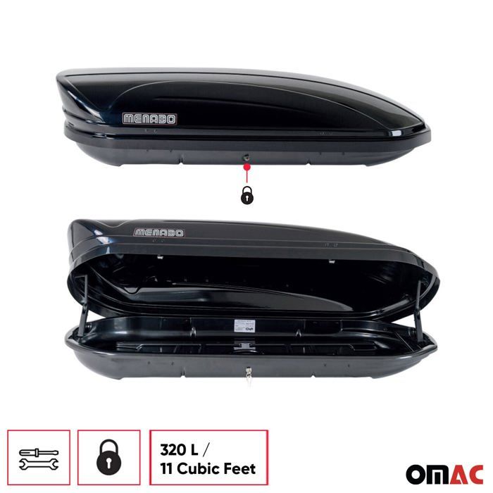 Menabo Coffre de Toit Mania 320 Noir Brillant - Cdiscount Auto