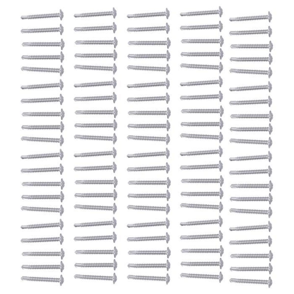 URB--Cikonielf 100 pcs vis autotaraudeuses croisées vis à tête ronde rondelle 410 attaches à vis ...