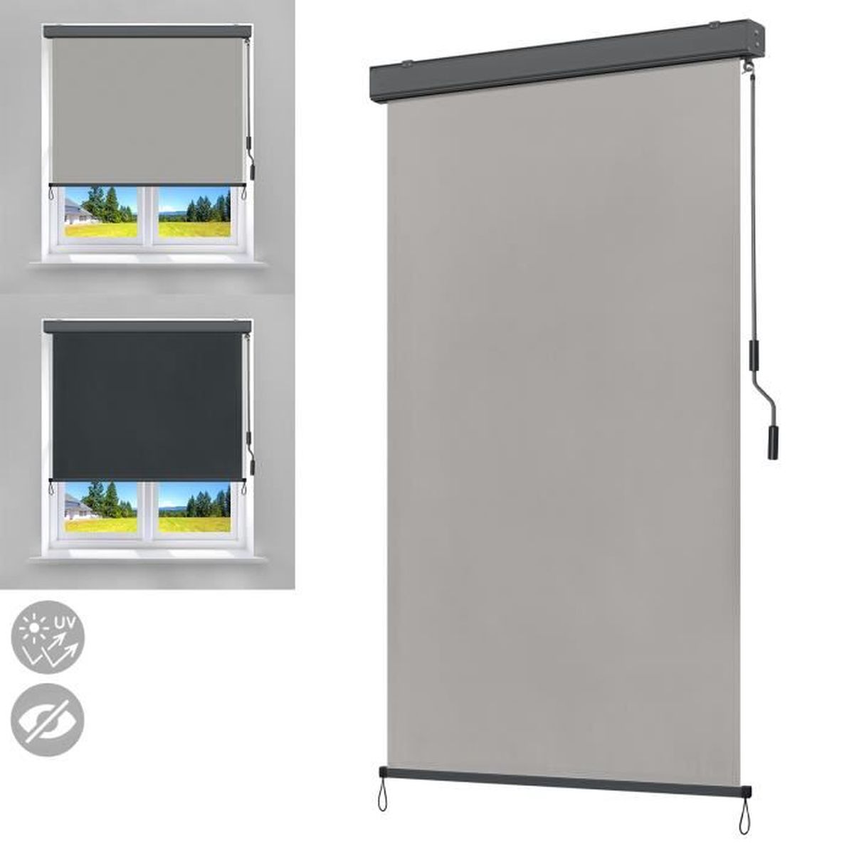 UISEBRT 140x250cm Store de Fenetre Vertical avec Manivelle Protection ...