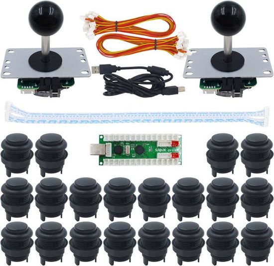 2 Player Arcade Game Diy Kit Arcade Joystick Controller Mechanical ...