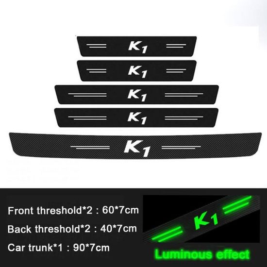 Plaque de protection lumineuse pour seuil de pare choc arrière de voiture, autocollants pour KIA ...