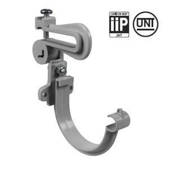 Crochet bandeau orientable PVC 16 demi-ronde - gris - Firstplast ...