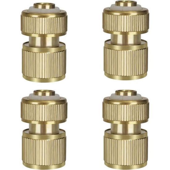IBamso 4 pc connecteur Rapide de Tuyau en Laiton, connecteur de Tuyau de Jardin, 1-2 Pouce ...