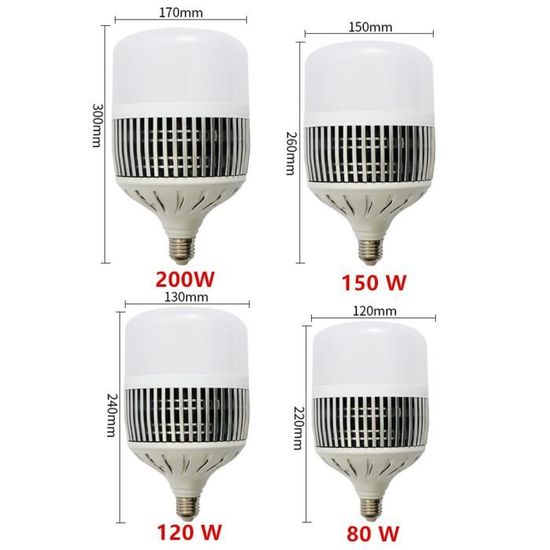 AMPOULE LED,Blanc froid-150W-E39--Ampoule Globe Led haute puissance, E27, E40, 80W, 120W, 150W ...