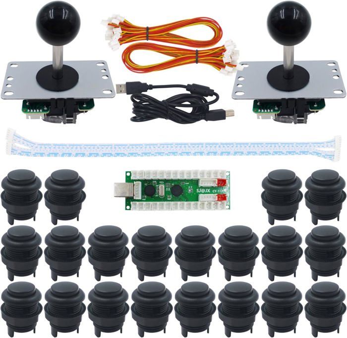 2 Player Arcade Game Diy Kit Arcade Joystick Controller Mechanical ...