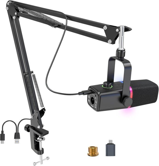 Microphone Dynamique Vocal pour iPhone Phone PC, Mic Studio ...