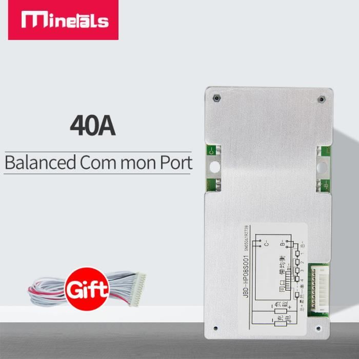 Balance 40A-8S LFP4-Panneau De Protection De Batterie, Bms Pcm 7s Li-ion 8s Lifepo4 24v Lithium ...