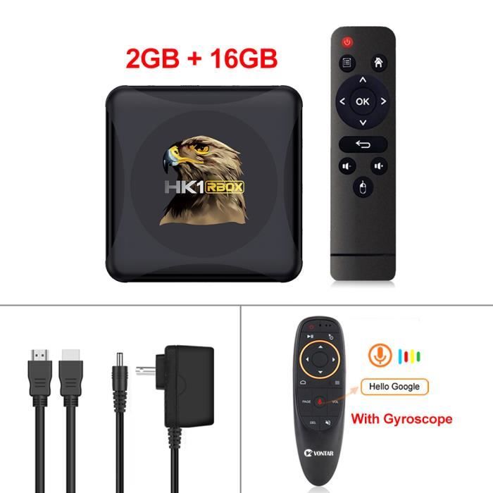 Ue Plug - 2 Go 16 Go G10 RC - Mini Boîtier Tv Hk1 Rbox R1, Android 10 ...