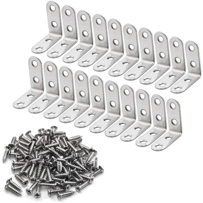 20 Pièces Equerre Fixation Angle Droit Support Inoxydable 90 Degré ...