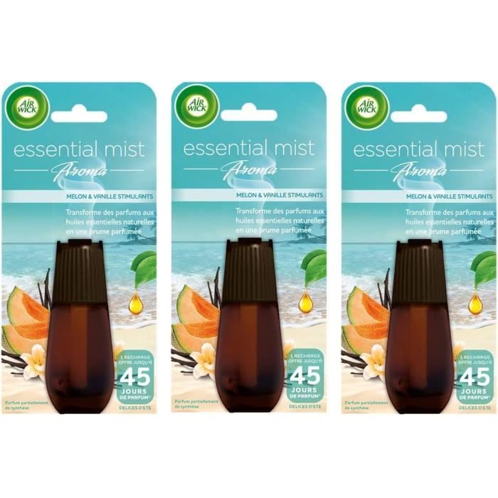 Air Wick Desodorisant Essential Mist Recharge Melon-Vanille - Lot De 3 ... Air Wick Desodorisant Essential Mist Recharge Melon-Vanille - Lot De 3 ...